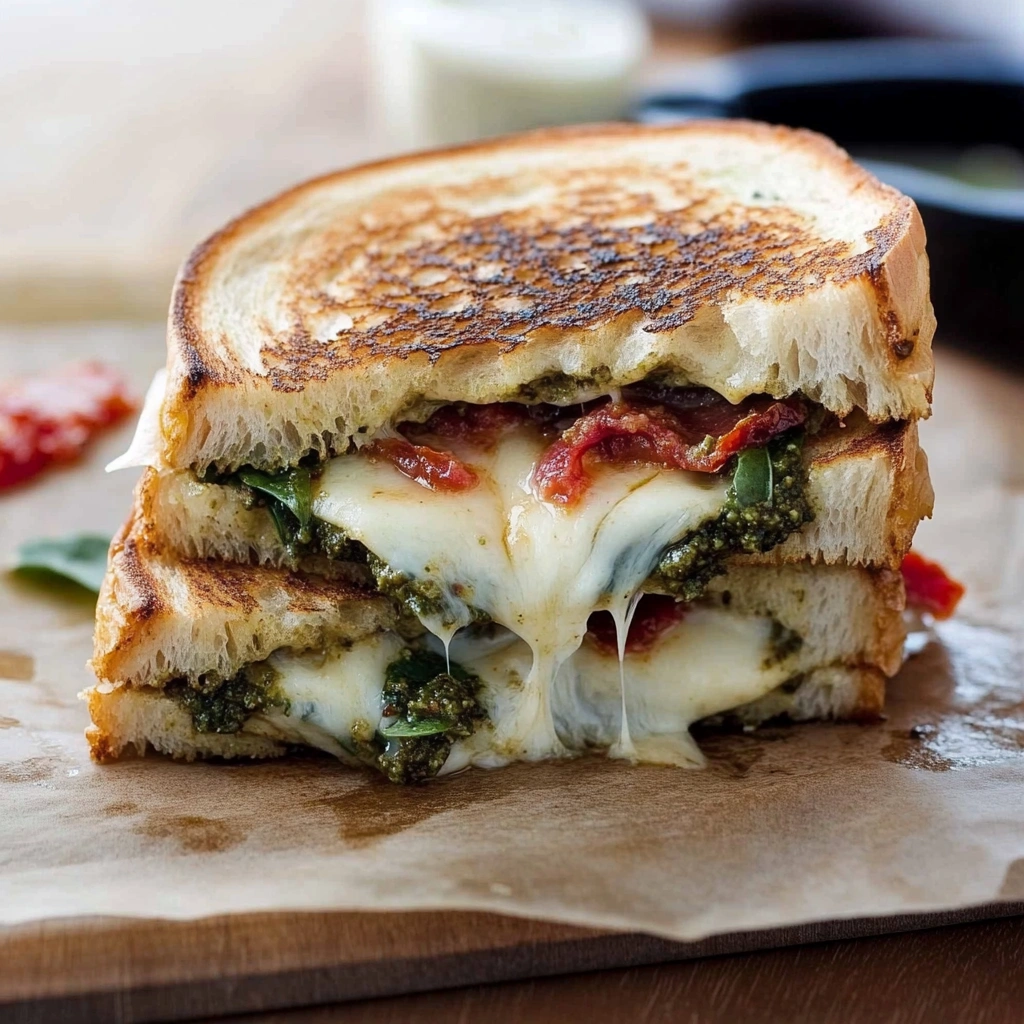 Savory and Melty Sun-Dried Tomato Bacon Pesto Grilled Cheese ...