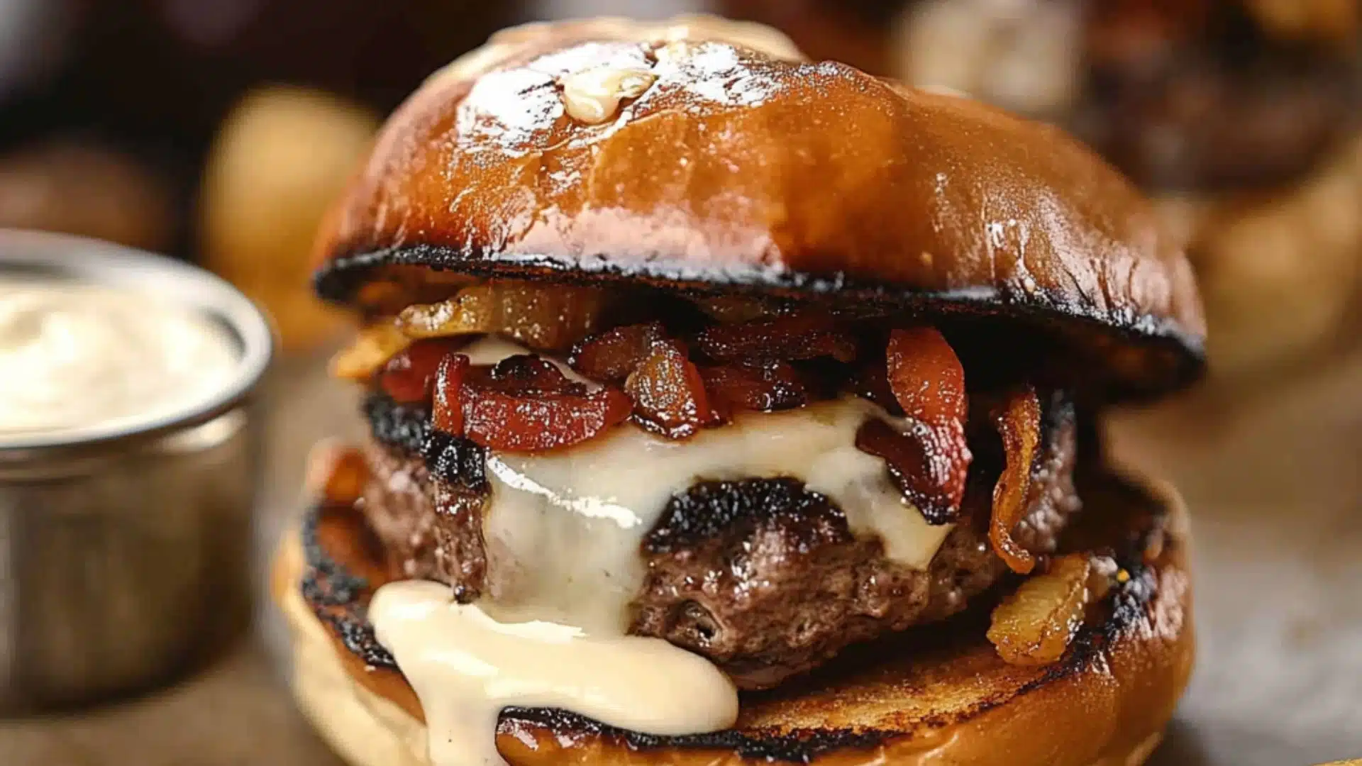 Bold and Juicy Irish Pub Burgers with Crispy Onion Topping - bellieskitchen