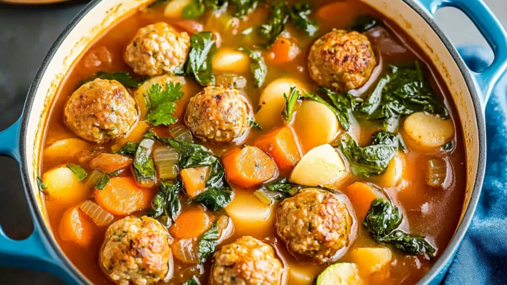 Easy Vegetable Soup with Meatballs That’s Hearty and Comforting ...