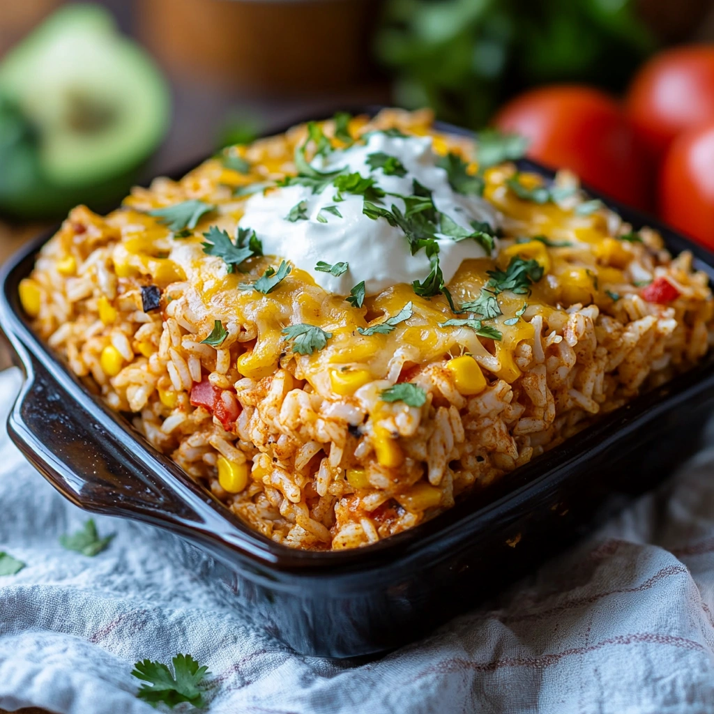 Simply Delicious Chicken Enchilada Rice Casserole Recipe