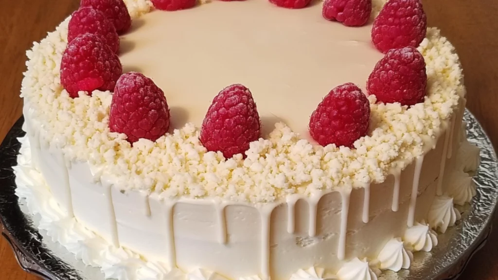 1 Stunning White Chocolate Raspberry Dream Cake Recipe - bellieskitchen