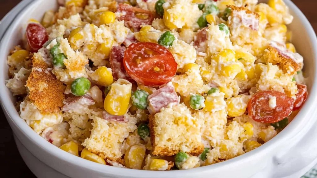 7-Layer Irresistible Southern Cornbread Salad Recipe to Love - bellieskitchen