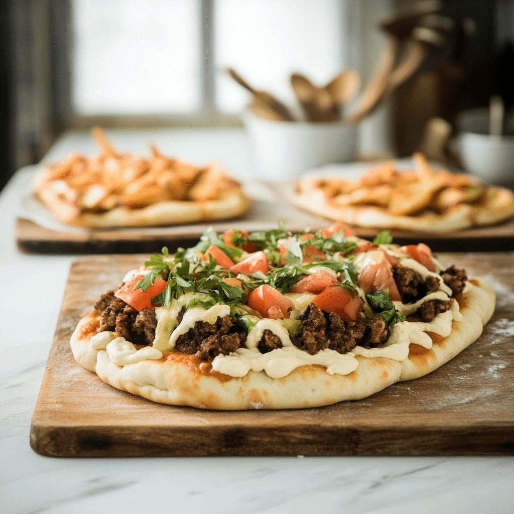 Irresistible Cheeseburger Flatbread Pizza - bellieskitchen