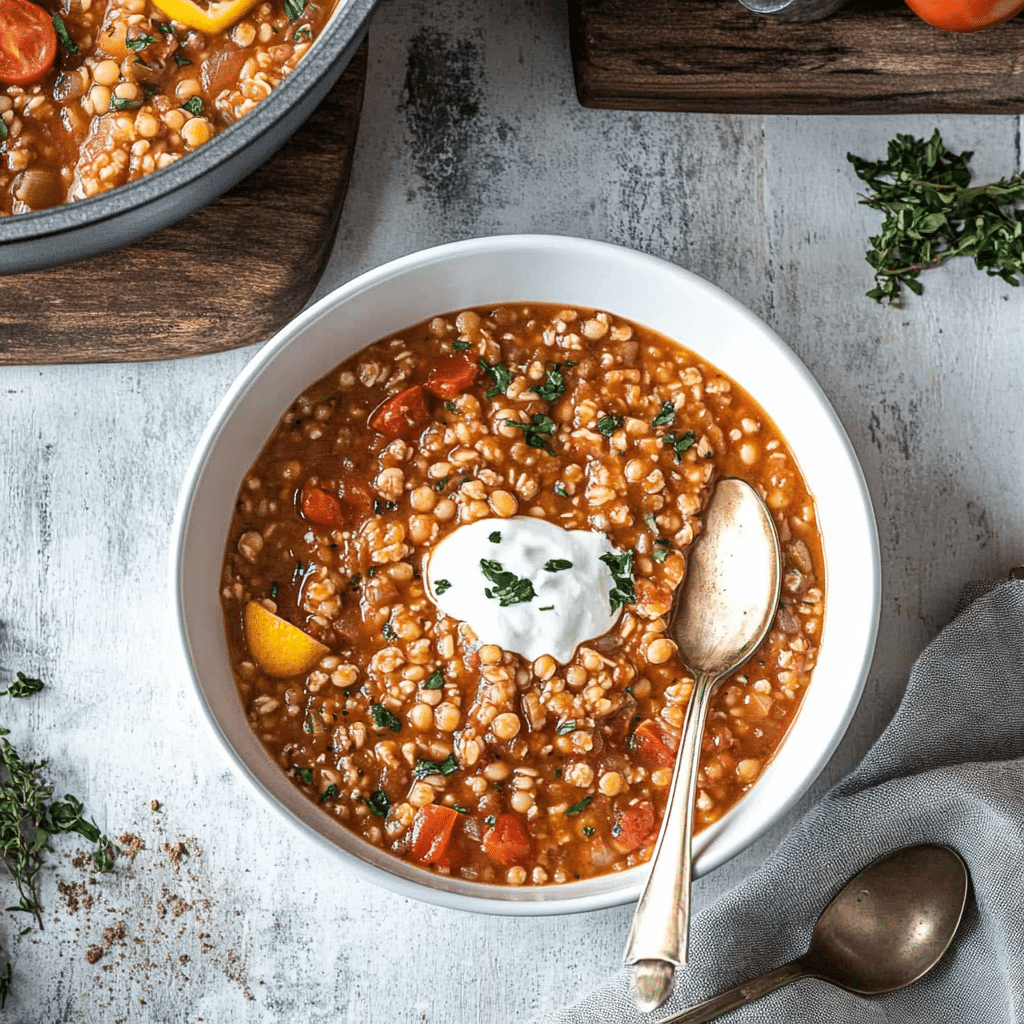 Hearty and Healthy Lentil Rice Soup - bellieskitchen