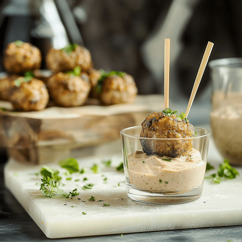 Irresistible Mediterranean Meatball Party Appetizer with Creamy ...