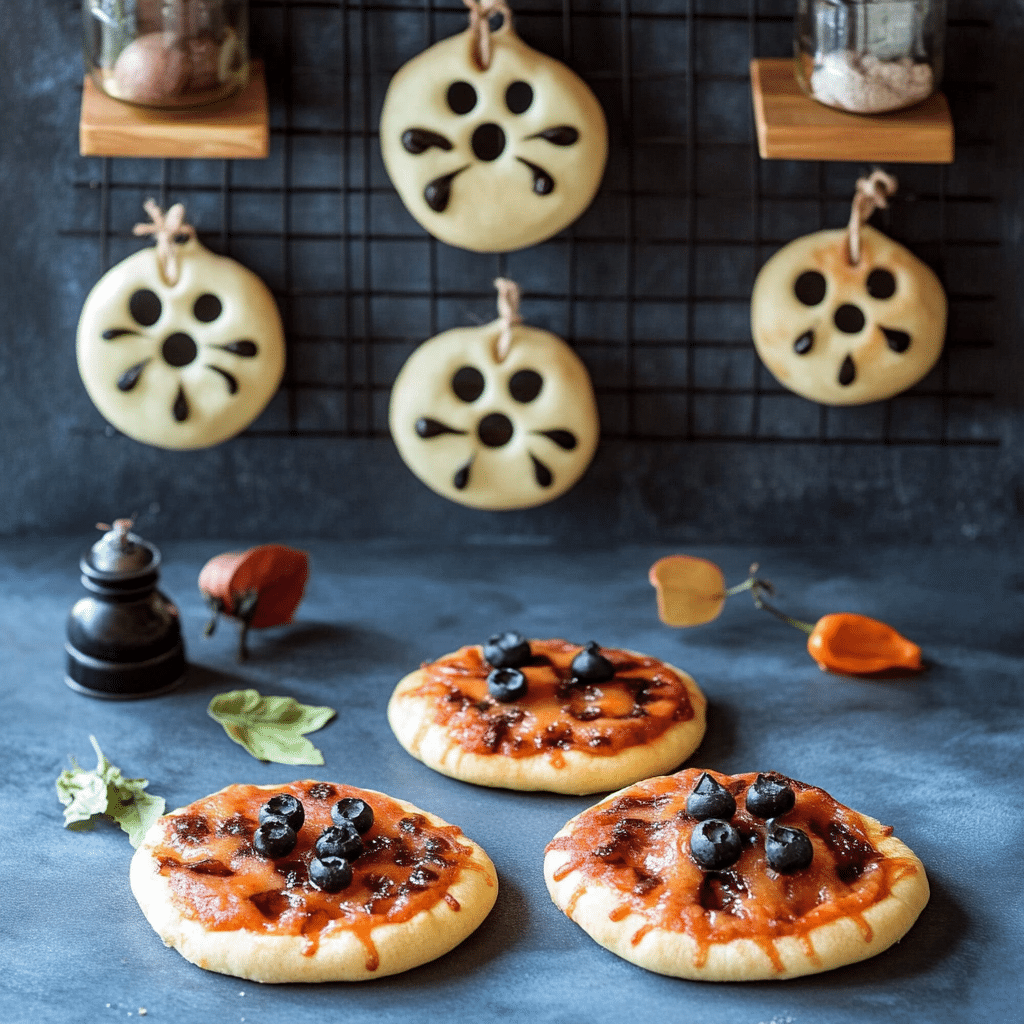 A Spooky, Delicious Mini Spider Pizzas - bellieskitchen