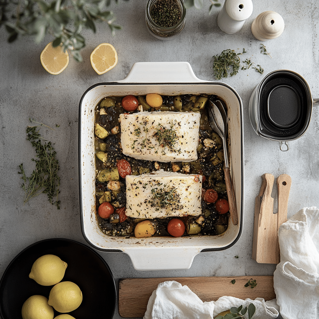 Perfect Savory Mediterranean Fish Bake Recipe - bellieskitchen