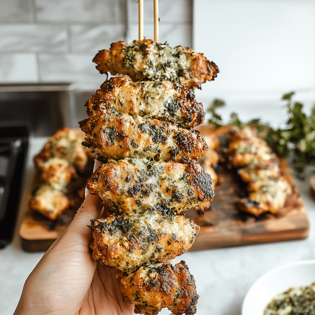 Irresistible Ranch Garlic Parm Chicken Skewers - bellieskitchen