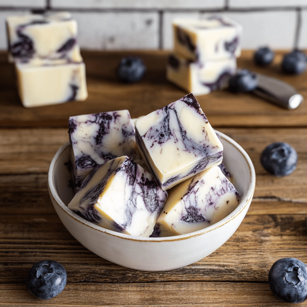 Creamy and Sweet blueberry cheesecake fudge - bellieskitchen