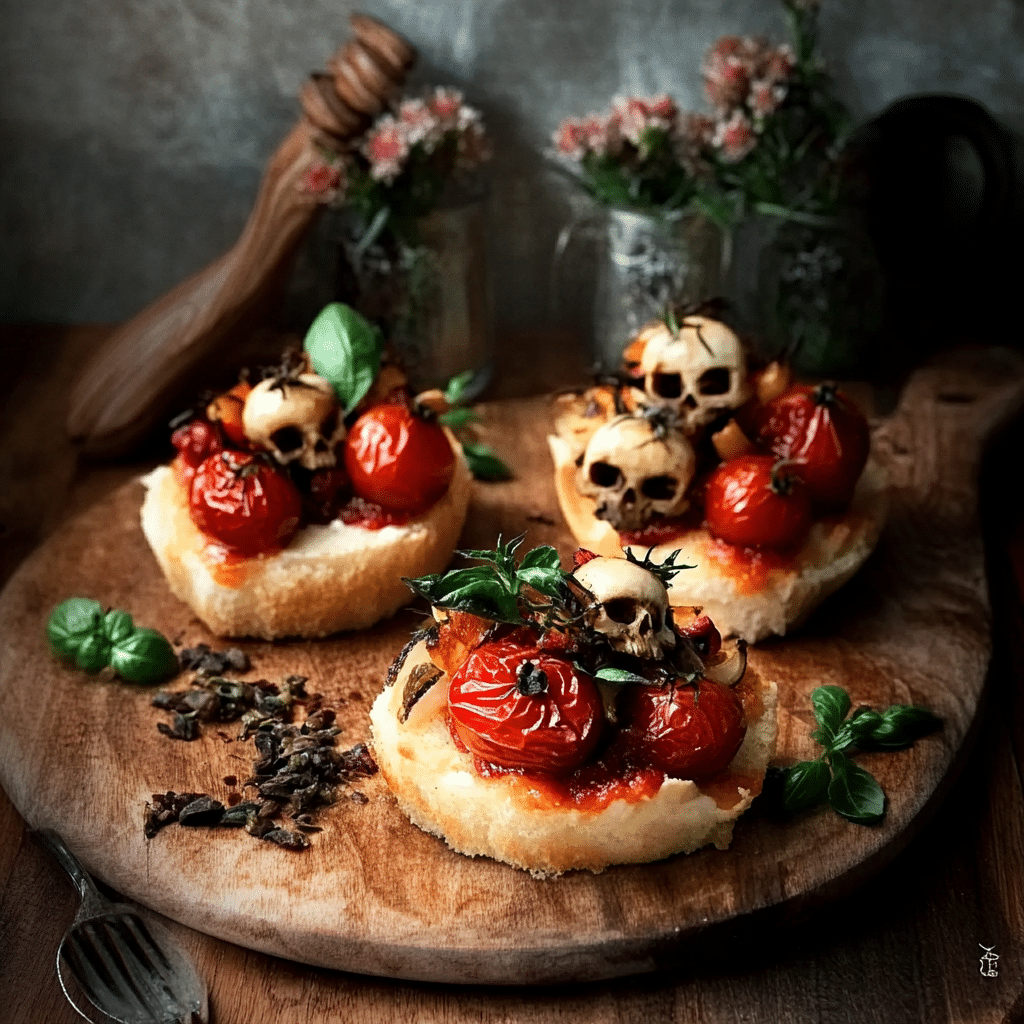 Spooky Halloween Skull Caprese Skewers - bellieskitchen