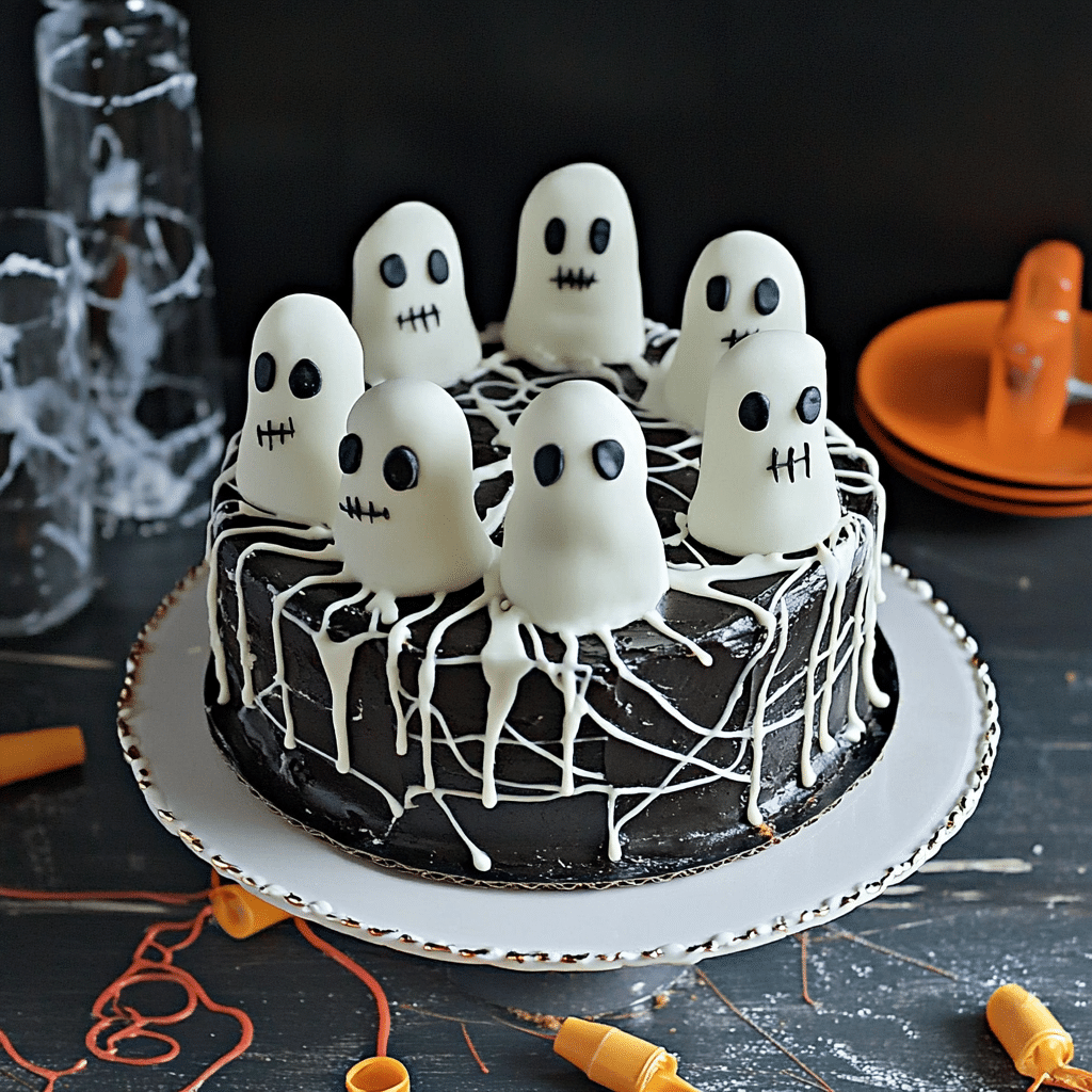A Fun & Spooky Halloween Ghost Cake - bellieskitchen