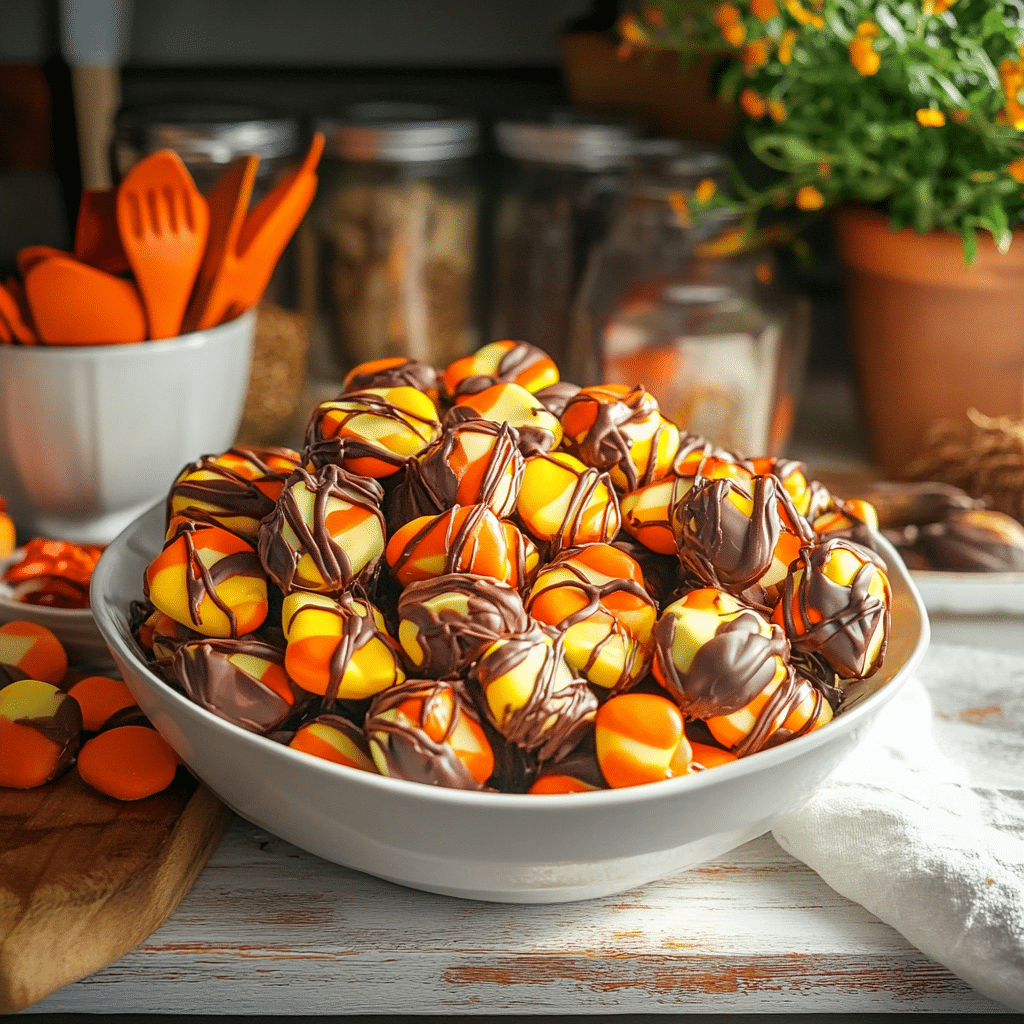 Fun and Easy Candy Corn Pretzel Bites Recipe for Halloween Parties ...