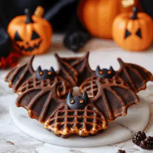 A Spooky Bat-Shaped Halloween Waffles - bellieskitchen