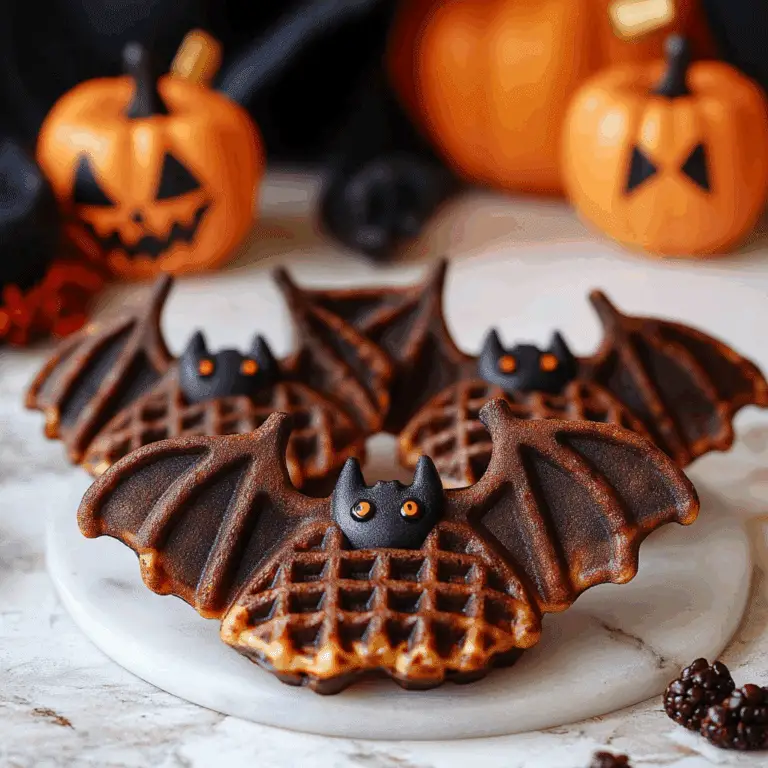 A Spooky Bat-Shaped Halloween Waffles - bellieskitchen