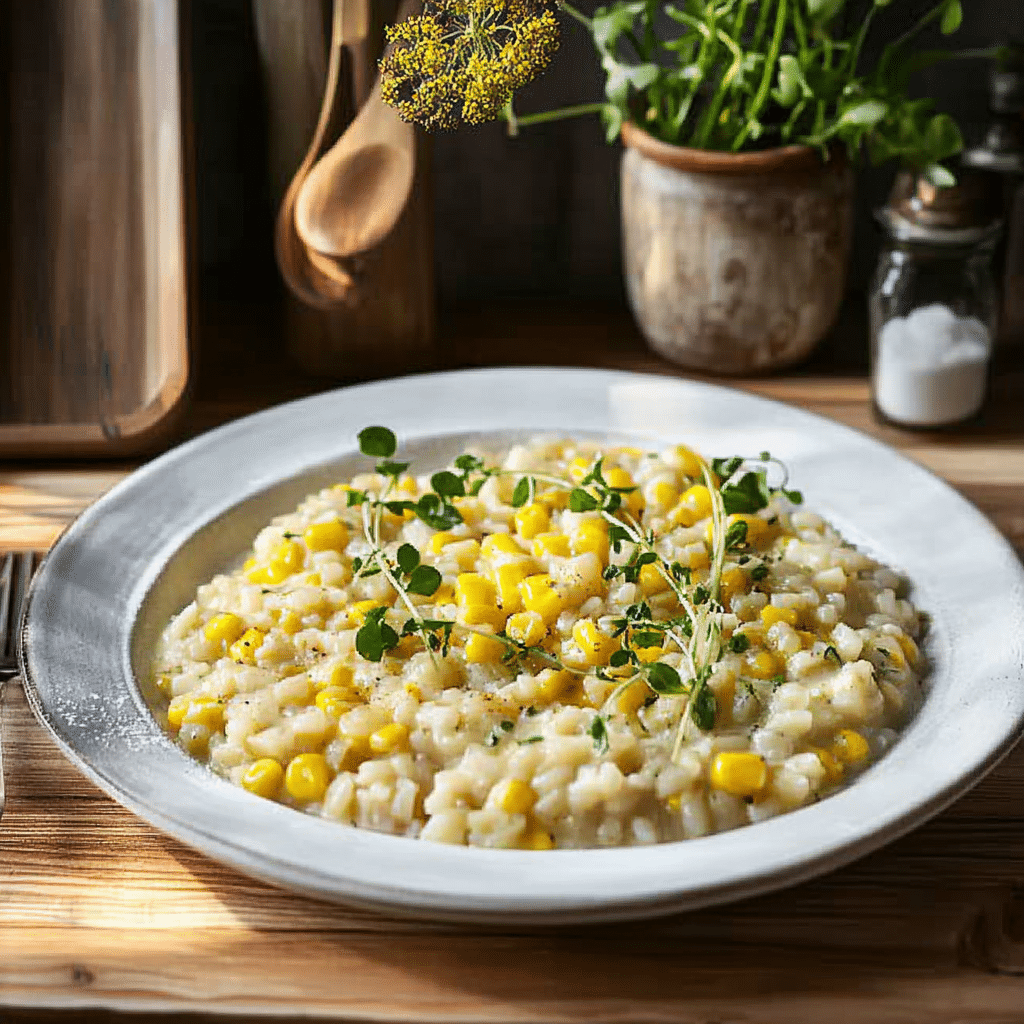 Creamy, Comforting Sweet Corn Risotto Recipe - bellieskitchen