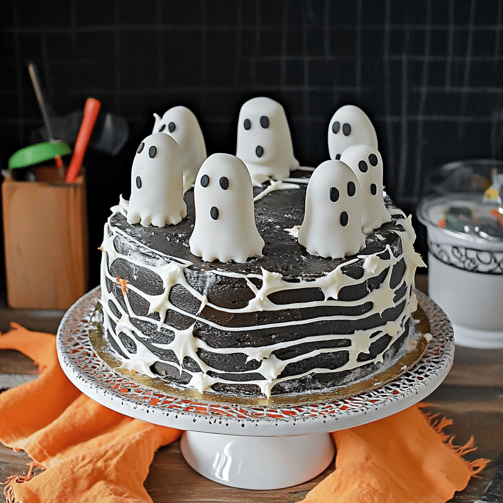 A Fun & Spooky Halloween Ghost Cake - bellieskitchen