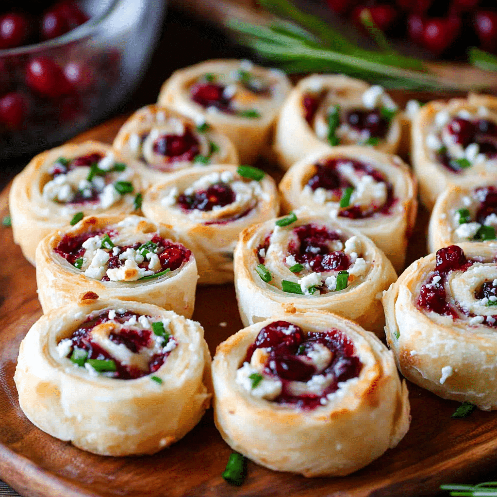 Savory & Sweet Christmas Cranberry Roll Ups - bellieskitchen