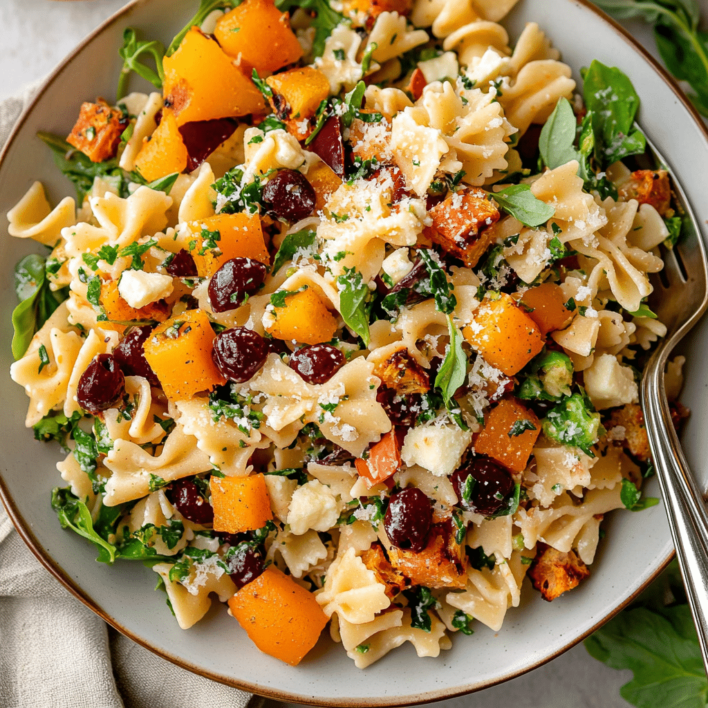 Sweet and Savory Maple Dijon Harvest Pasta Salad Recipe - bellieskitchen