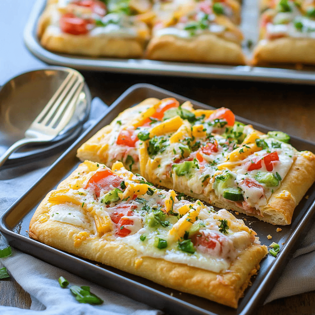 Mouthwatering Cold Crescent Roll Veggie Pizza Appetizer - bellieskitchen