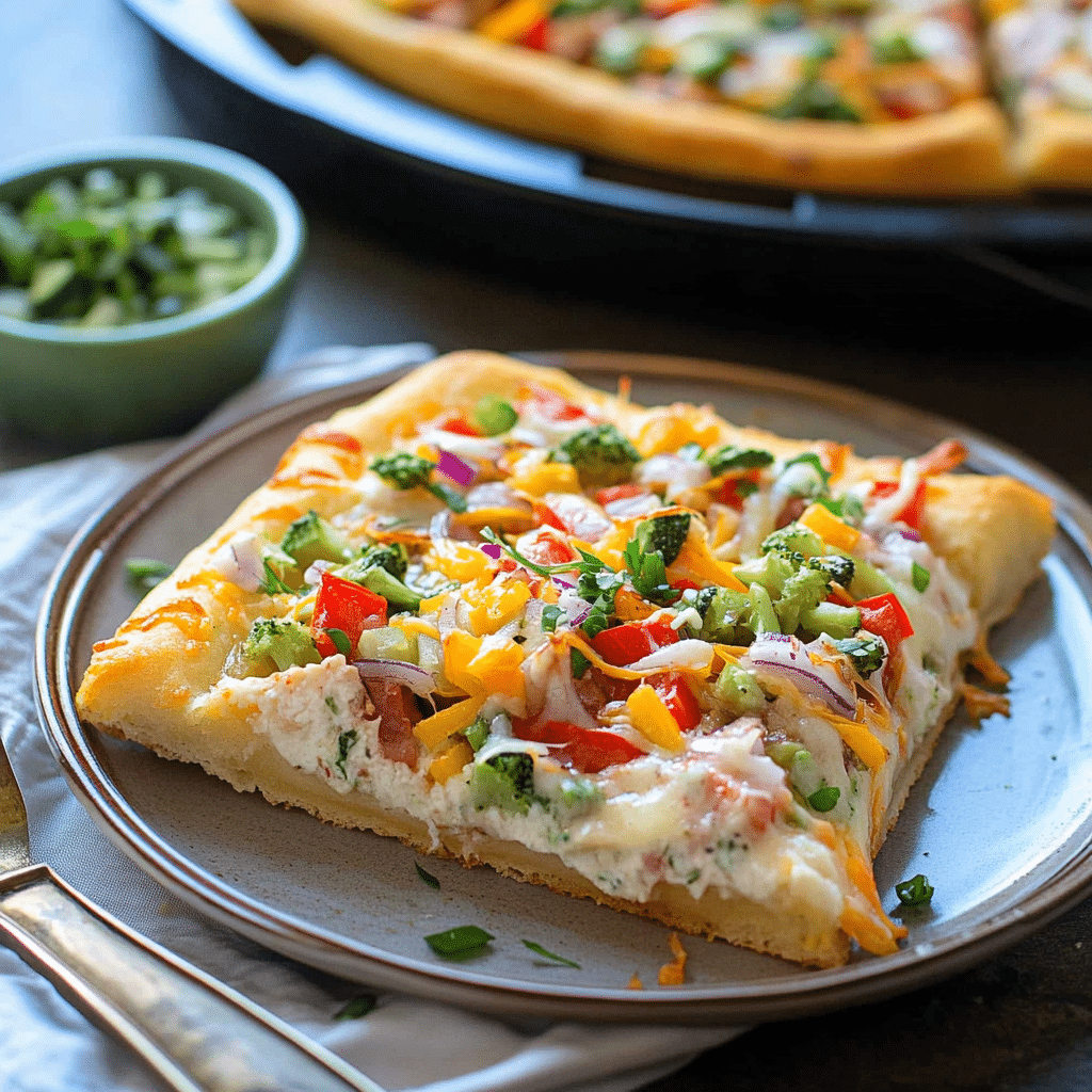 Mouthwatering Cold Crescent Roll Veggie Pizza Appetizer - bellieskitchen