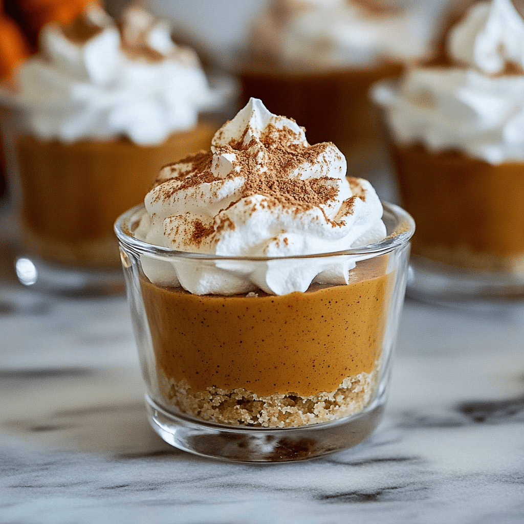 Easy Thanksgiving No-Bake Mini Pumpkin Pie Cups - bellieskitchen