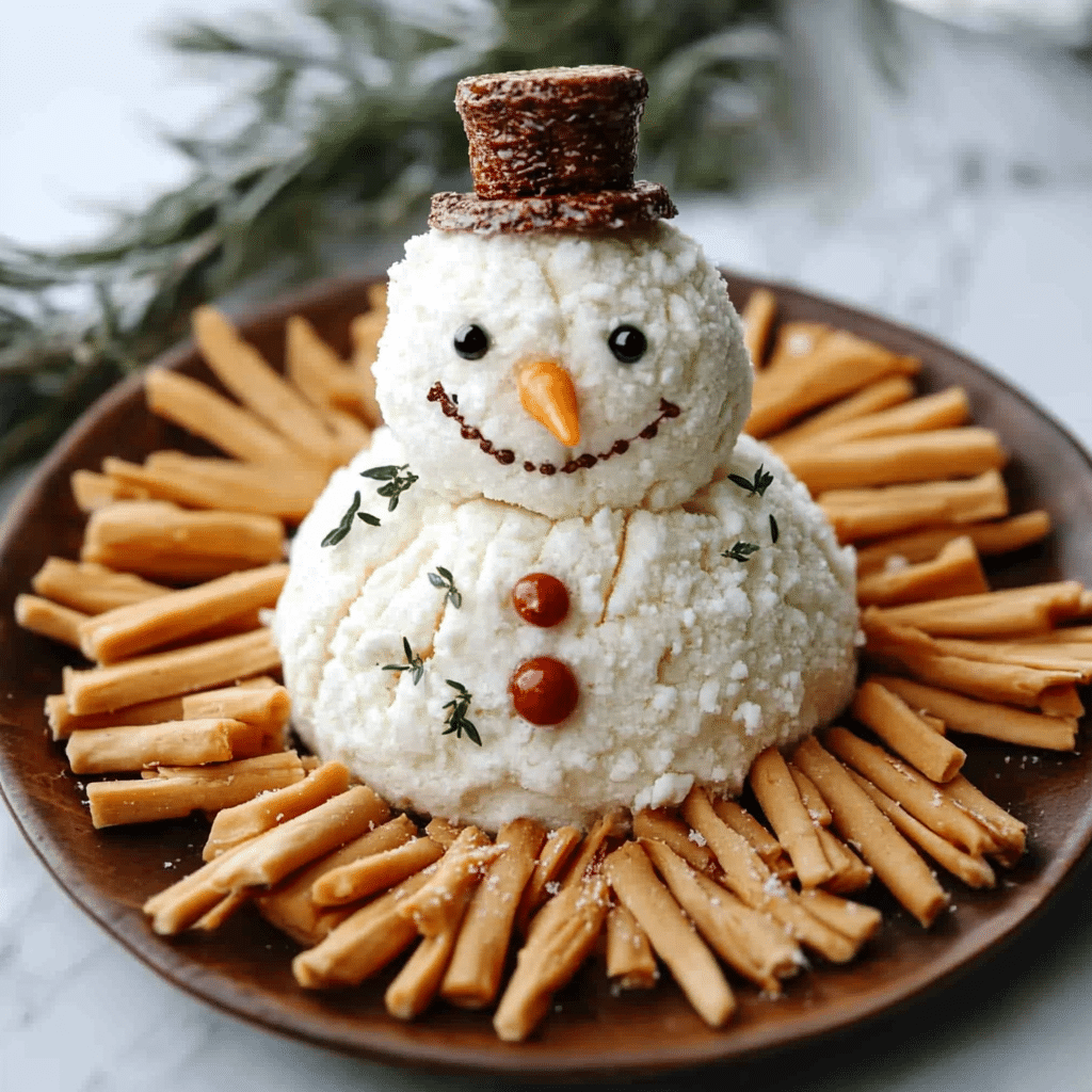 Festive Snowman Cheese Ball for Your Christmas Table - bellieskitchen