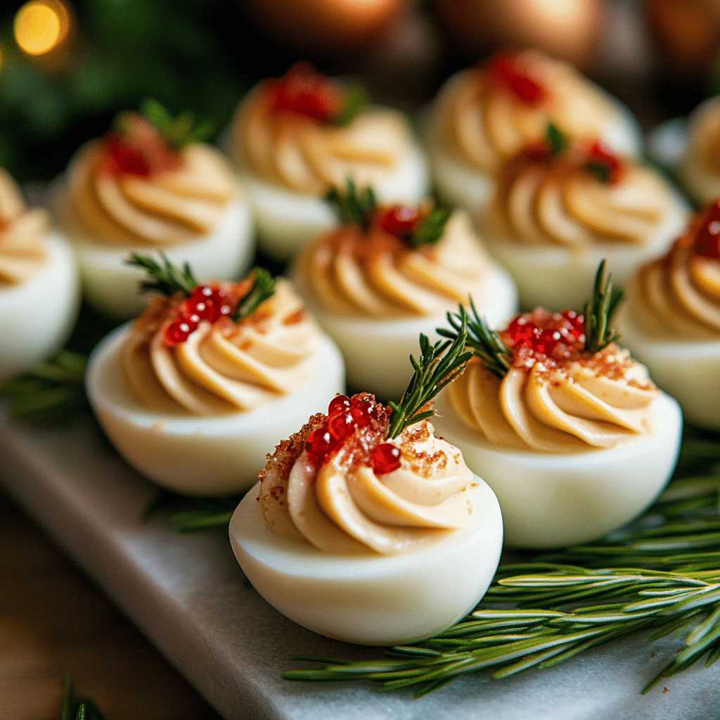 Irresistible Christmas Deviled Eggs for Your Holiday Table - bellieskitchen