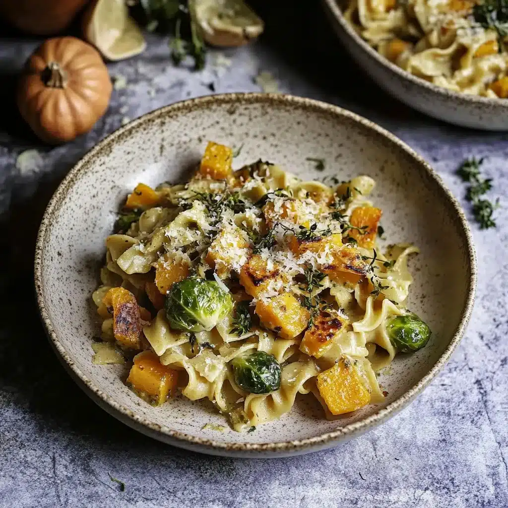 Creamy Butternut Squash and Brussels Sprouts Pasta Recipe