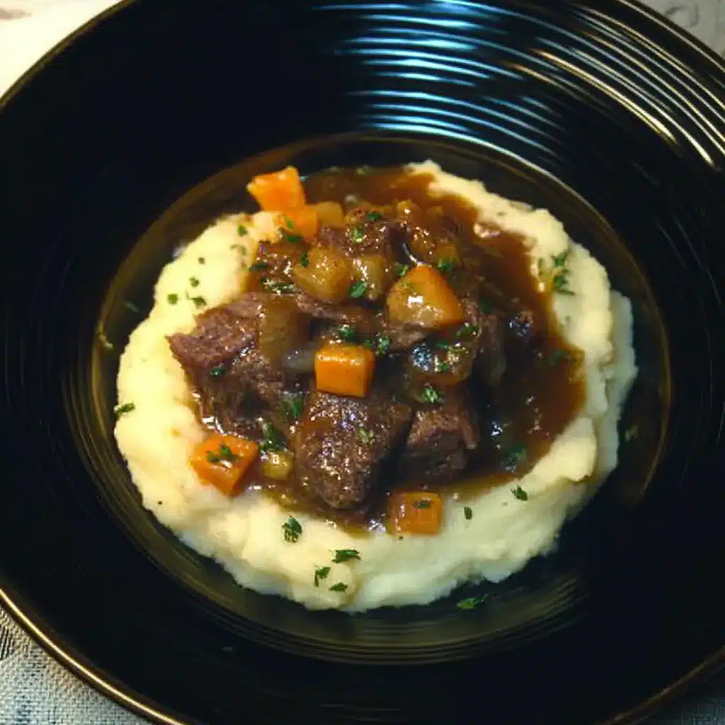 Cider Beef with Cheddar Smashed Potatoes Cozy Weeknight