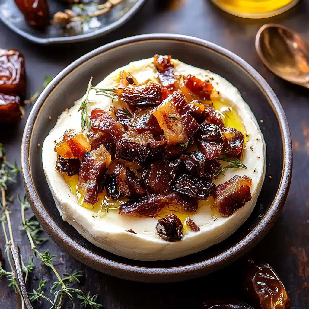 Whipped Goat Cheese with Warm Candied Bacon and Dates Recipe