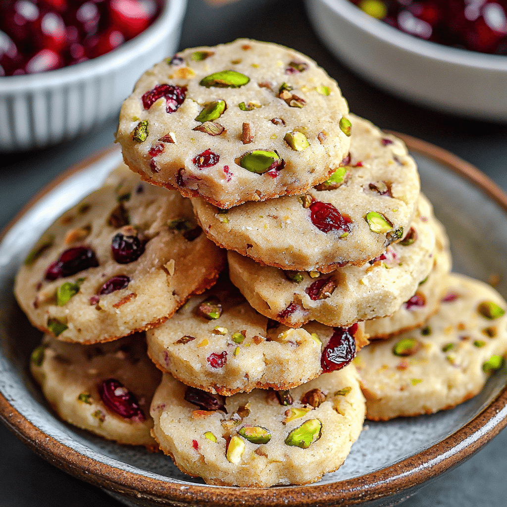 A Buttery, Festive Cranberry Pistachio Shortbread - bellieskitchen