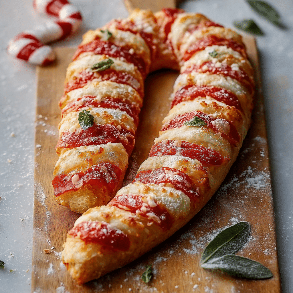 Candy Cane Pizza Breadsticks Appetizer