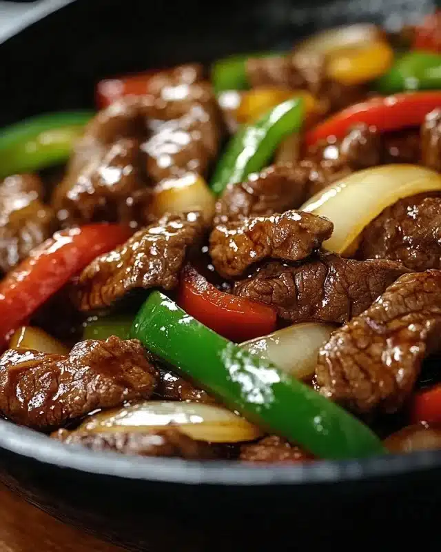 Sizzling Chinese Pepper Steak with Onions