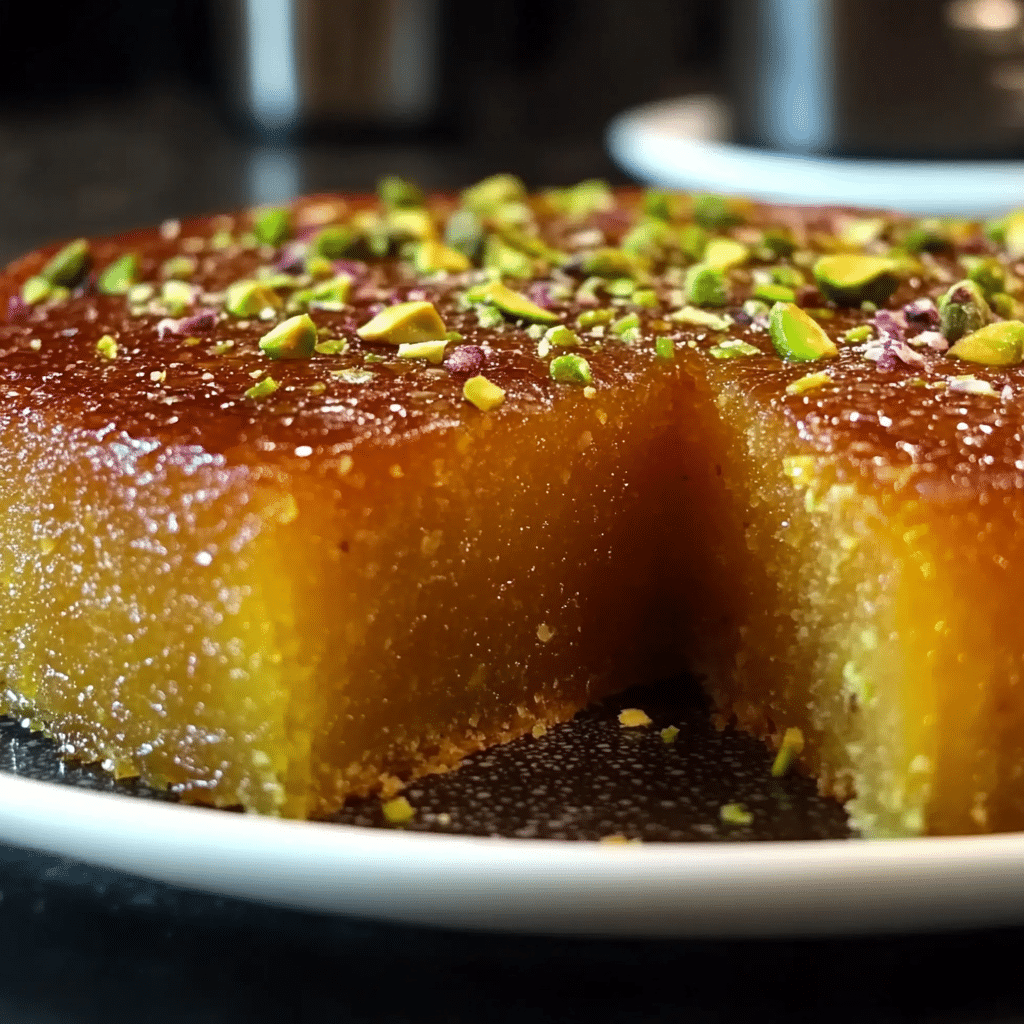 Saffron Pistachio Basbousa Recipe: A Middle Eastern Delight