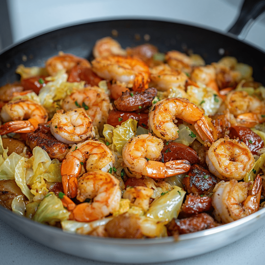 Southern Fried Cabbage with Shrimp