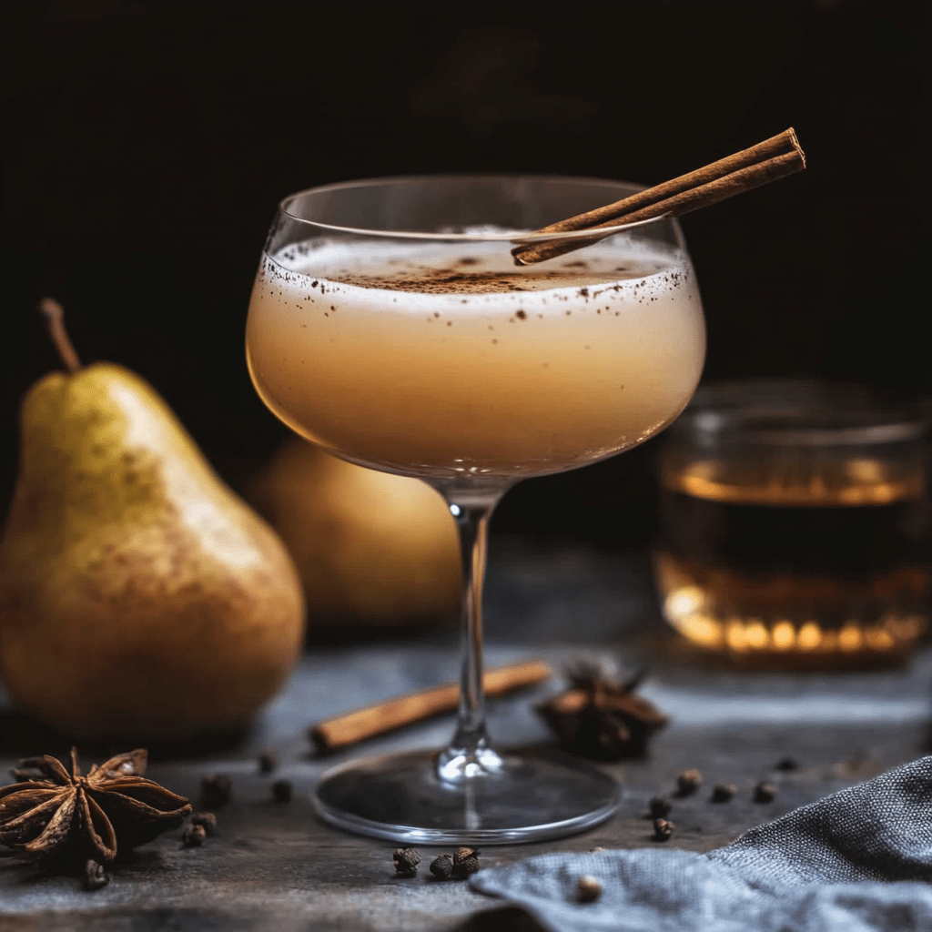 Spiced Pear and Vanilla Bean Gin Fizz