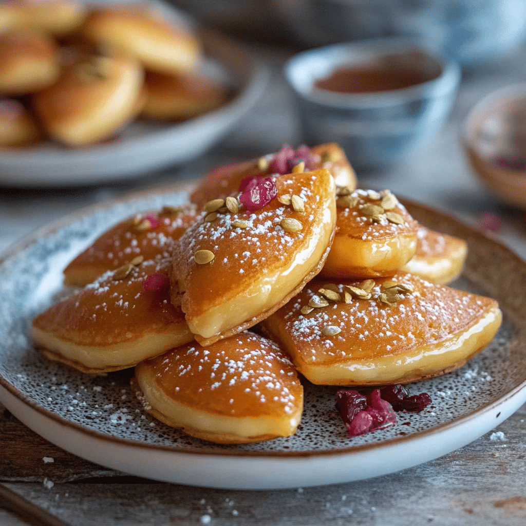 Qatayef (Middle Eastern Cream Filled Pancakes)