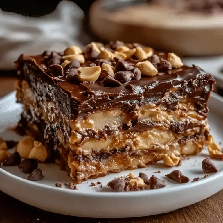Decadent Chocolate Peanut Butter Lasagna - bellieskitchen