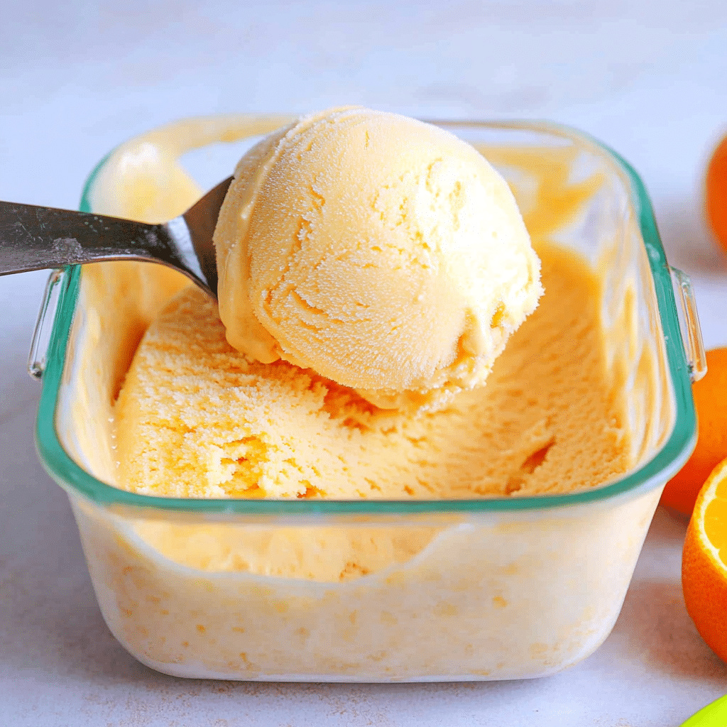 Homemade Orange Ice Cream