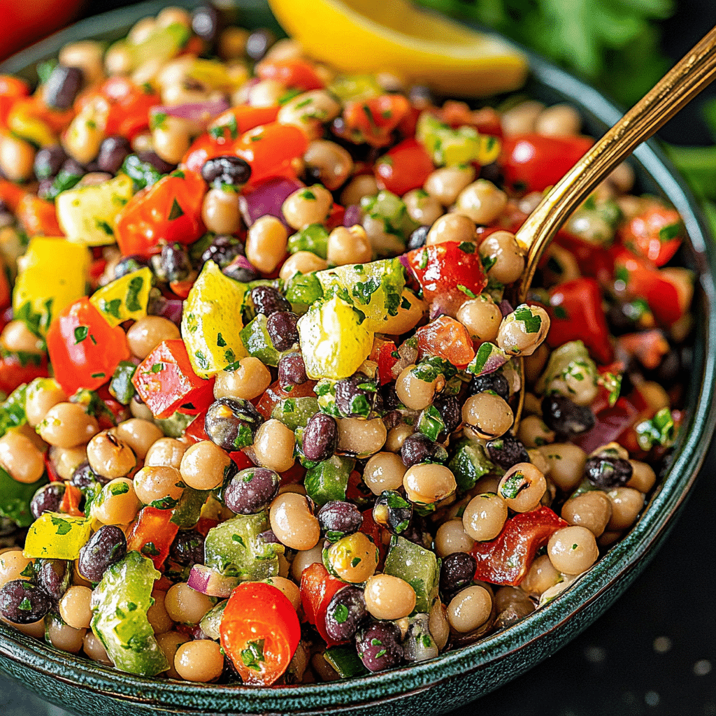 Lucky Black Eyed Pea Salad with Lemon Dressing