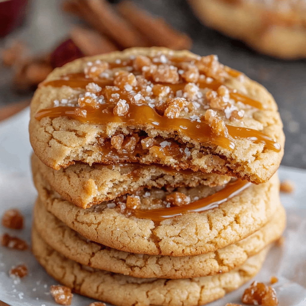 Irresistible Salted Caramel Toffee Cookies - bellieskitchen