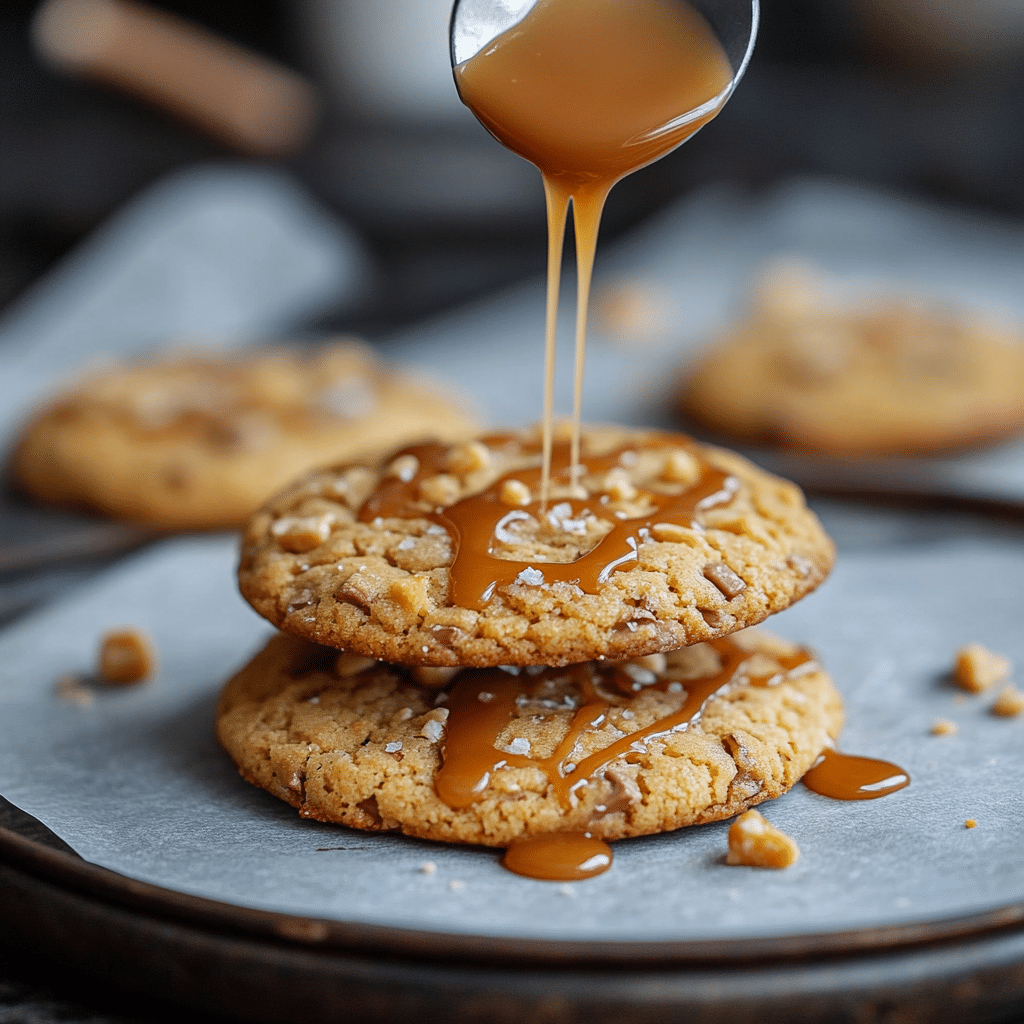 Irresistible Salted Caramel Toffee Cookies - bellieskitchen