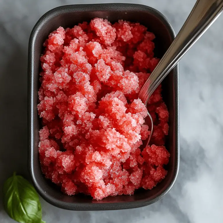 Strawberry Basil Granita