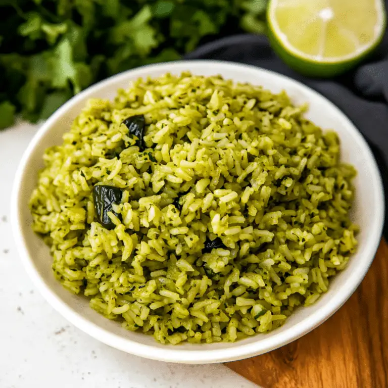 Flavorful Poblano Rice - bellieskitchen